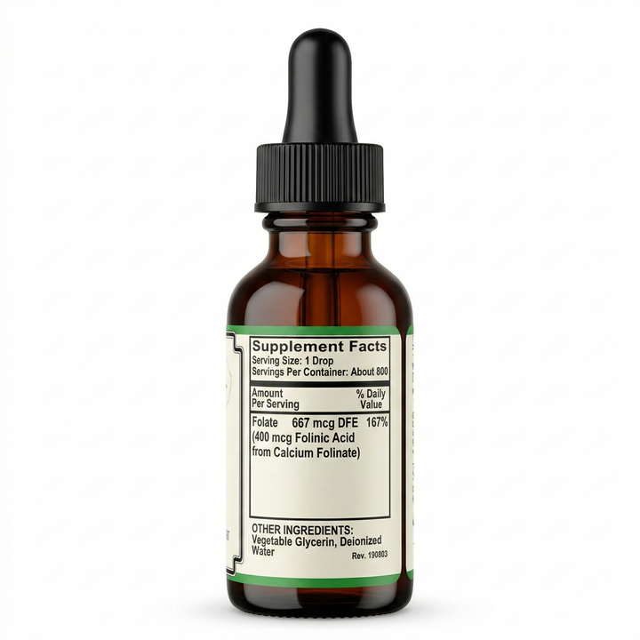 Folate Liquid [ 667 mcg DFE, 400 mcg of Folinic Acid ] 800 Servings ...