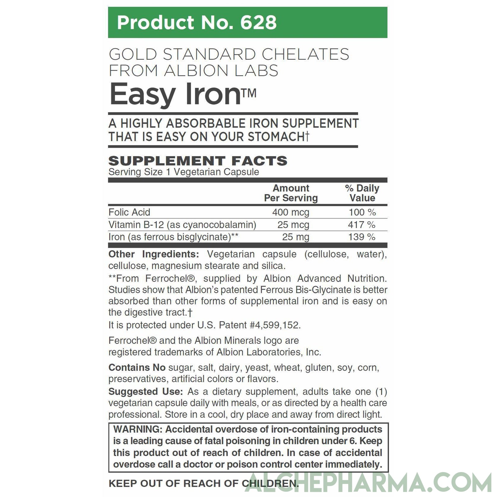Easy Iron ( Patented Ferrochel®, iron bisglycinate ) – AlchePharma